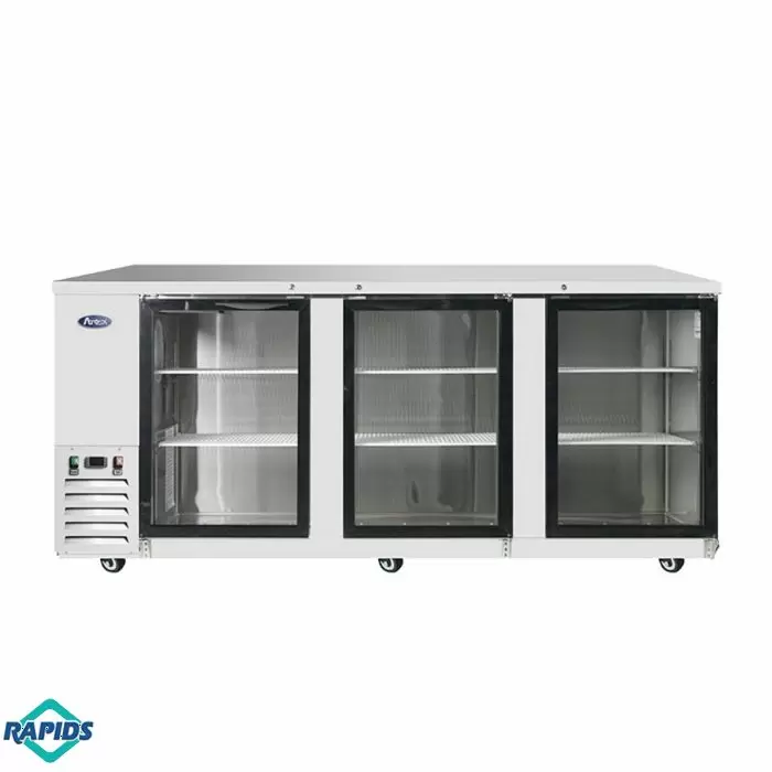 Atosa MBB90GGR Three Glass Door Back Bar Cooler | 90"
