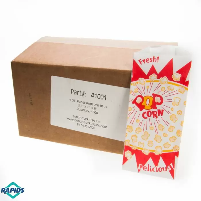 1 oz. Paper Popcorn Serving Bags – Bulk Case of 1,000