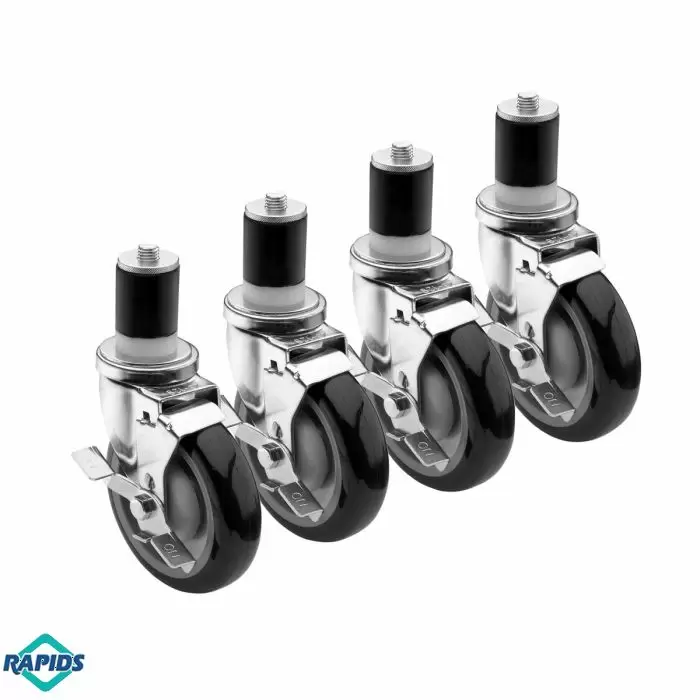 Krowne 3" Wheel Stem Caster, 1-1/2" Stem with Swivel Lock