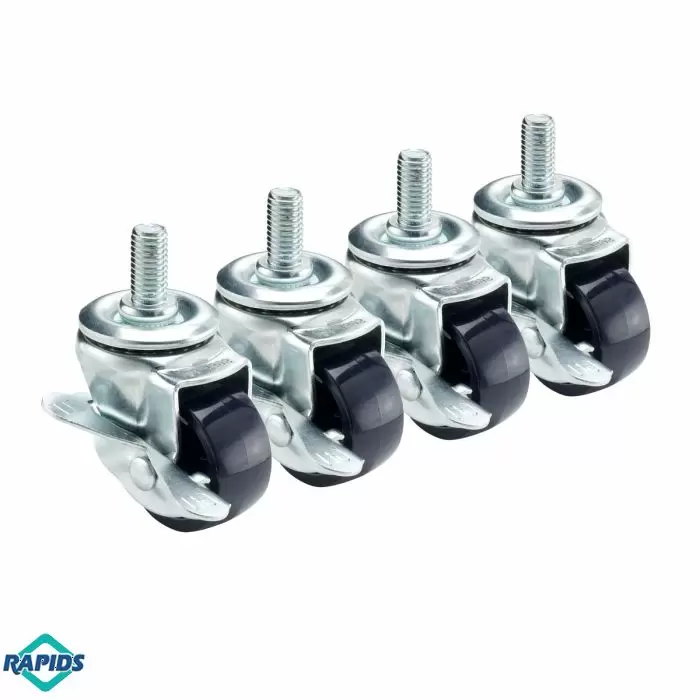Krowne Low-Profile 2" Threaded Stem Caster, 1/2"-13 x 1" Stem