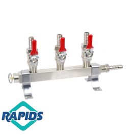 3 way CO2 Gas Distributor | Gas Manifold