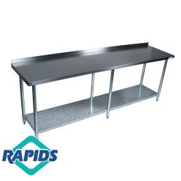 Stainless Steel Work Table 96" x 24" with Galvanized Leg, Undershelf ...