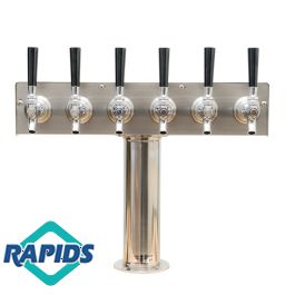 American Beverage 6 Faucet Beer Tower | Stainless "T" Style - 3" Round ...