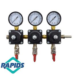 Three Gauge Beer Three Body Secondary Regulator - 3 Pressure, 3 Product ...