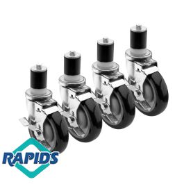 Krowne 3" Wheel Stem Caster, 1-1/2" Stem with Swivel Lock