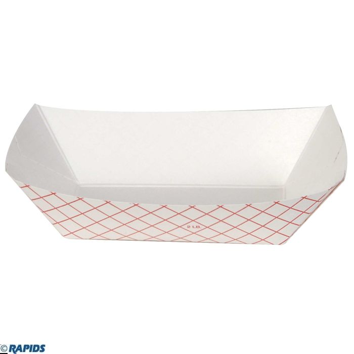 Red Plaid Food Tray | 2 lb | 1000/Pack