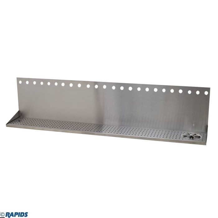 American Beverage 12 Faucet Wall Mount 48" x 8" Stainless Drip Tray w ...
