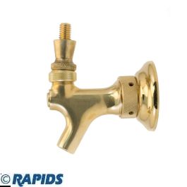 Brass Draft Beer Faucet with Coupling Nut & Flange