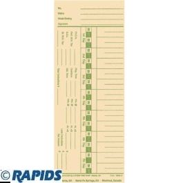 Weekly Time Cards for Manual Time Clock
